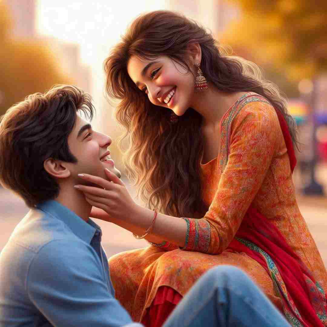 Cute Half Half DP for Couple Love Girl